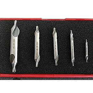 5PC M2HSS Combined Center Drills Countersinks 60 Degree Angle Bit Set