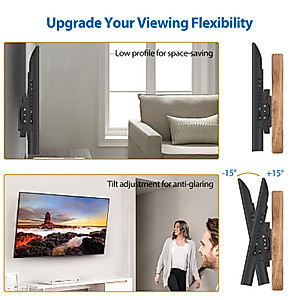GLWIXY Tilt TV Wall Mount Bracket for Most 32-68 Inch TVs,Universal TV Mount Max VESA 400 x 400mm with Loading Capacity 132lbs, 40 42 43 50 55 58 60 Incn Low Profile Flat Wall Mount TV Bracket