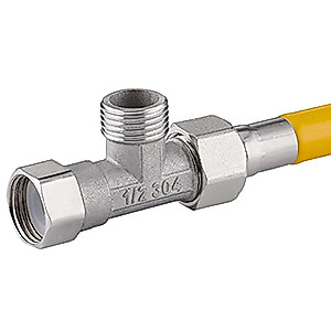 Beduan Stainless Steel 1/2"G Elbow 2 Ends Movable Cap Flexible Connector for Angled Valve, Bidet, Sprayer, Shower Arm(Threaded Diameter:19.8mm/3/4")