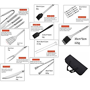 CYXI Camp Cooking Utensil Set,Grill Accessories, BBQ Tools Set,Stainless Steel Grilling Kit,for Travel, Picnics, RVs, Camping, BBQs, Parties (Size : 9pcs)