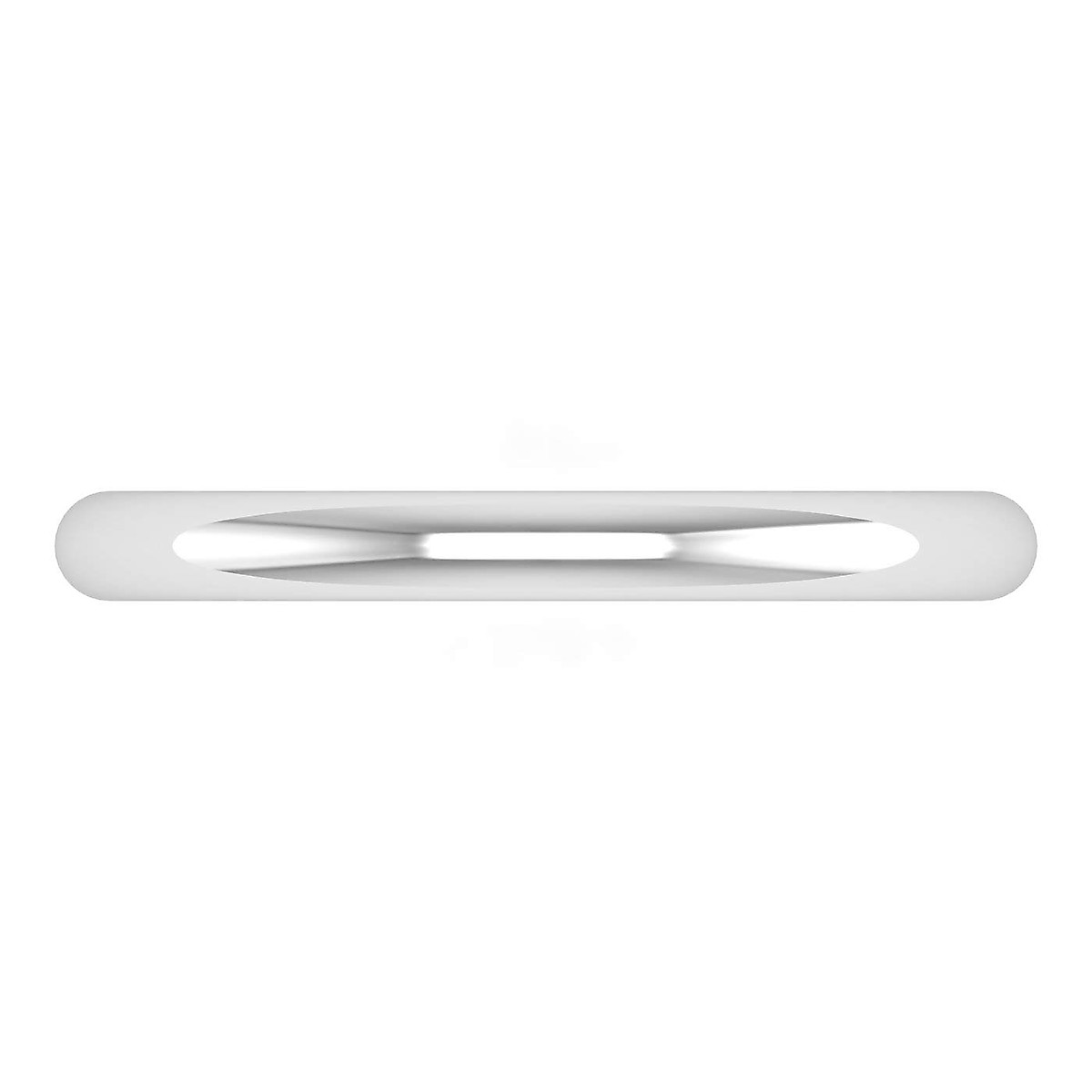 14K White Gold 2.5mm Plain Wedding Band (Ring Size 6)