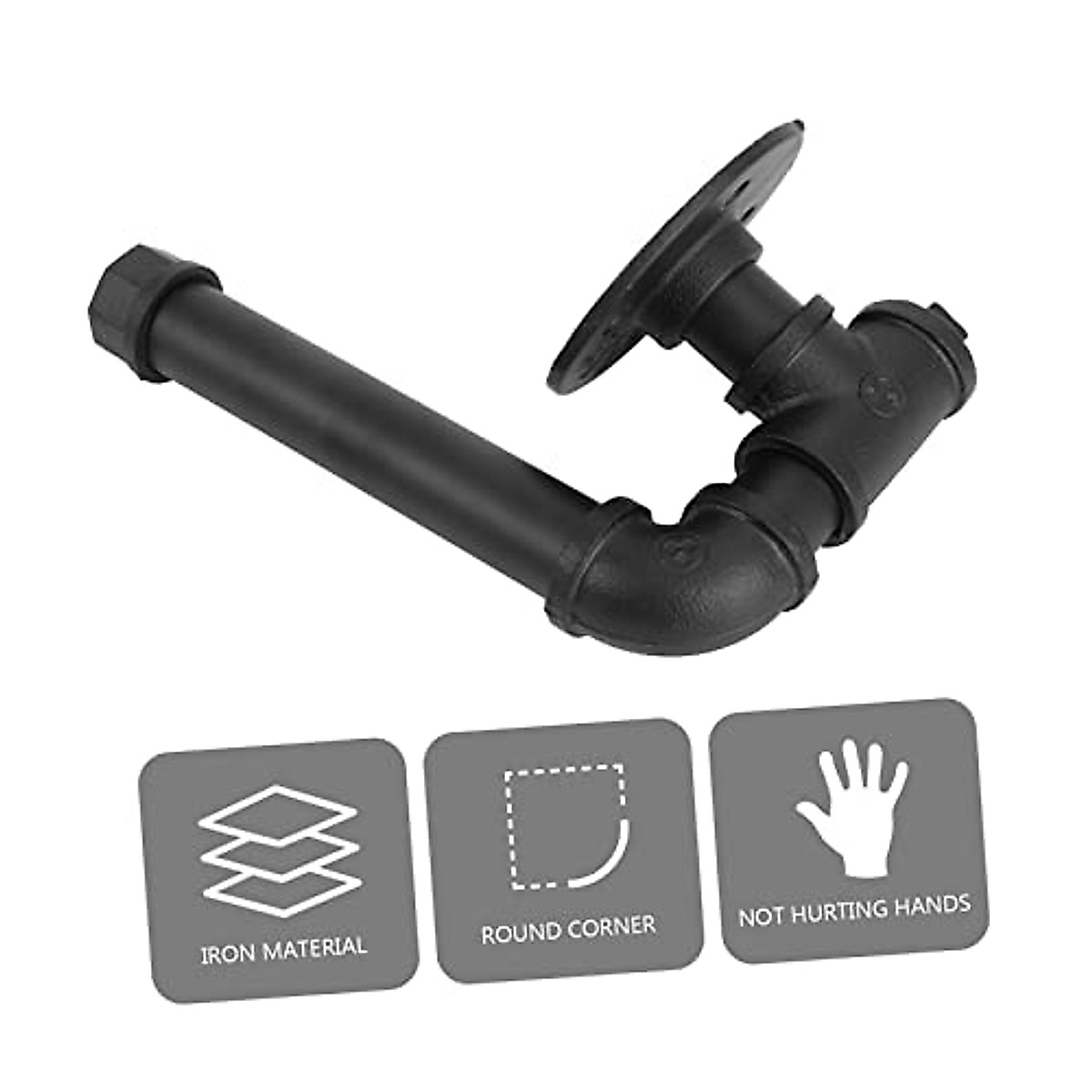 RORPOIR 1pc Wood Tools Wall Mounted Toilet Towel Bar Black Bathroom Wooden Toilet Roll Holder Towel Rod for Bathroom Multipurpose Hanging Rack Wall-Mounted Roll Paper Rack Clothes Hanger