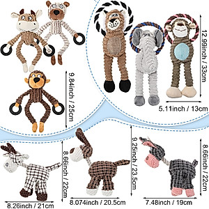 Honoson 9 Pcs Squeaky Plush Dog Toys Durable Cute Soft Dog Teething Toys Stuffed Animal Chew Toys Squeaky Plush for Puppy, Small, Medium Dogs for Dog (Cute Animal)