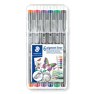 STAEDTLER 30805-SSB6 0.5 mm Coloured Pigment Liner, Multi-Colour, Pack of 6
