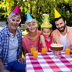 9 Pack Sunglasses & Decorations - Men & Women's Party Eyeglasses for 60th Birthday & Anniversary Celebrations (rose gold)