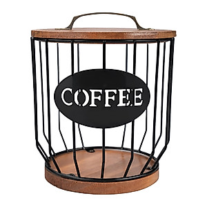 Vizela Coffee Pod Holder,Large Coffee Filter Holder With Lid,Coffee Pod Organizer,Keurig Pod Holder,K Cup Holders For Counter,Coffee Decor For Coffee Bar,K Cup Storage