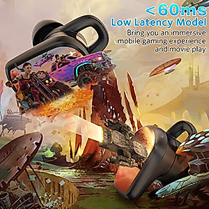 eppfun Hybrid Active Noise Cancelling Wireless Earbuds, Qualcomm AptX-Adaptive HiFi Earbuds, Bluetooth 5.2 in-Ear Detection Headphones, 6-Mic Headset, 32H Playtime, Game Mode Low Latency Earphones