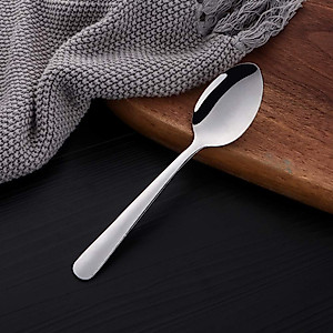 Tea Spoons 12-Piece Stainless Steel Set Use for Home, Kitchen, Restaurant- 5.86 Inches, Silver