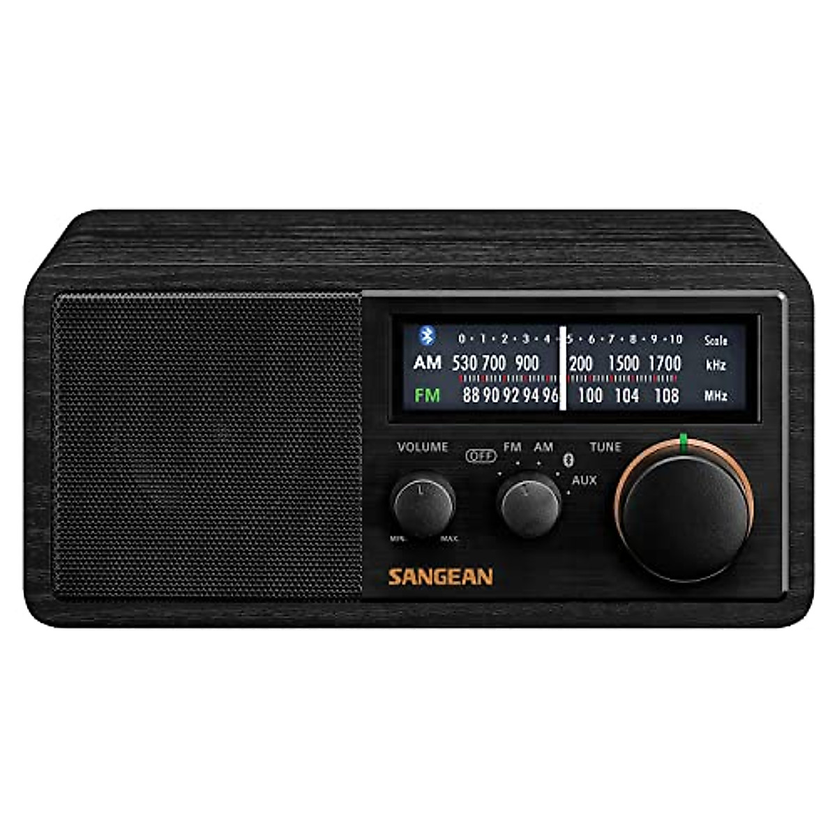 SANGEAN SG-118 AM/FM/Bluetooth Wooden Cabinet Radio with USB Phone Charging