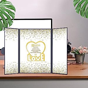 Idealmuzik 50th Wedding Anniversary Guest Book Alternative,Marriage Signature Board,50th Anniversary Table Decorations,Black Gold Large Gift Card for 50 Years Wedding Anniversary party Supplies