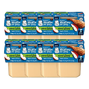 Gerber Mealtime for Baby 2nd Foods PowerBlend Baby Food Tubs, Apple Chicken, Unsweetened with No Added Colors or Flavors, 2 - 4 oz Tubs/Pack (Pack of 8)