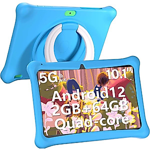 SGIN Tablet for Kids, 2GB RAM 64GB ROM, 10 Inch Android 12 Kids Tablet with Case with Parental Control APP, Dual Camera, WiFi, Educational Games，iWawa Pre Installed （Sky Blue）