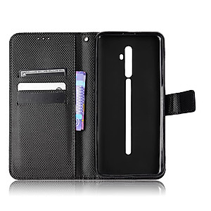 Elubugod Case for Oppo Reno2 Z Leather Case Cover,Case for Oppo Reno2 F Leather Case Cover,Case for Oppo Reno 2Z CPH1945 CPH1951 PCKM80 / Reno 2F CPH1989 Case PU Leather flip Cover Black
