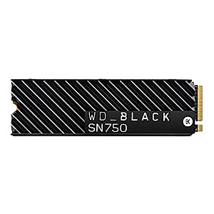 Western Digital 500GB SN750 NVMe Internal Gaming SSD Solid State Drive with Heatsink - Gen3 PCIe, M.2 2280, 3D NAND, Up to 3,430 MB/s - WDS500G3XHC
