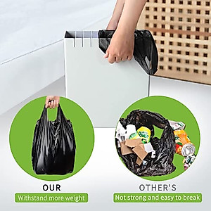 Songaa Garbage Bags 6 Gallon Trash Bags, Wastebasket Bin Liners 120 Count [Extra Thick] Rubbish Bags for Bathroom Bedroom Office Trash Can Black (6 Rolls)