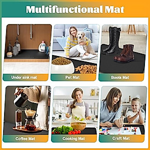 Sifxouped Under Sink Mat Waterproof Kitchen Sink Mats Sturdy Protectors 22"x34" for Bathroom Excellent Fit Easy to Clean (Green)