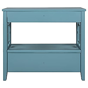XD Designs Modern Console Table Wood Sofa Table with 4 Drawers and 1 Shelves Sideboard Buffet Table Narrow Accent Table Furniture Light Blue 31.5inchinch H x 36.02inchinch W x 13inchinch D