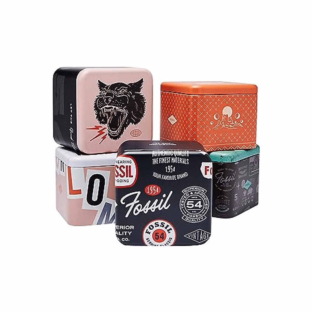 Fossil Men's Machine Quartz Stainless Steel and Leather Three-Hand Watch, Color: Smoke, Amber (Model: FS5900)