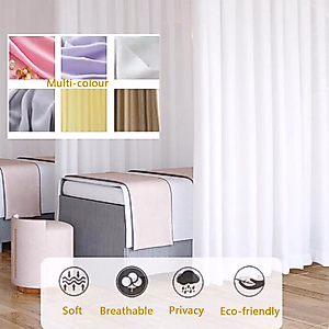 Premium Room Divider Curtain, Wall Mounted Partitions Rods Separator Bars with 2 M High Privacy Screens Drapes & Bracket, Hospital Office Panel Privacy Dividers (Color : B, Size : 1 Pack 78.7in/200c