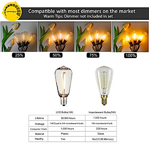 DAMAING Outdoor LED 100 FT Patio String Lights,52 ST38 Shatterproof Edison Style LED Bulbs,Vintage Plastic String Lights Waterproof for Bistro Gazebos Backyard Balcony Porch.