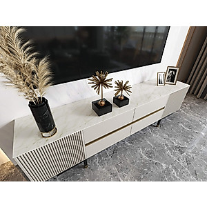 BURGELIY White Marble Wall Paper Marble Contact Paper Countertop Covers Peel and Stick Countertops for Kitchen Glossy Self-Adhesive Vinyl 15.7"×356" Granite Contact Paper for Cabinets Drawer Bathroom