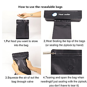 Resealable Bags Mylar eco Food Save Zipper Colored Heavy Duty Baggies Cute |Flat Bottom Stand up Zip Reusable Bag for Tshirts Jerky | Gold Green Coffee Bags Valve Vented(30pcs 6.3 9.5+2.8inch)