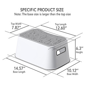 A+KCEYON Kids Step Stool, Sturdy and Lightweight Step Stool for Kitchen, Bathroom Sink and Toilet Potty Training, Cute Design Non-Slip Toddler Step Stool (Gray-Space Motif)