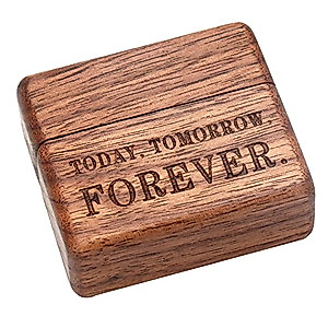 Yookin Wooden Ring Box Portable Ring Box Wood Ring Case Engagement, Proposals,Wedding Ceremony Jewelry Display Ring Box(Black walut)