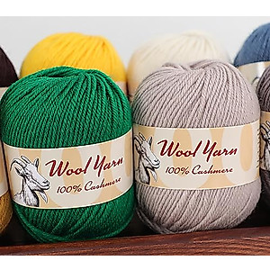 100% Cashmere Wool Yarn (Pack of 10) by Yonkey Monkey 500gr Imported Knitting Crochet (Light Gray 14)
