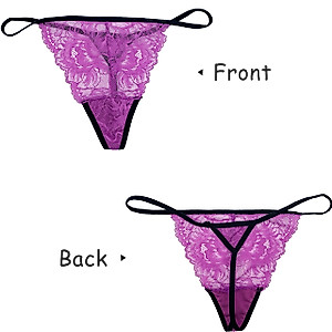 Umiehary 10 Pieces Colourful Low Rise Breathable Stretch G String T Back Thongs Size Medium