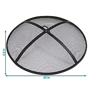 Sunnydaze Heavy-Duty Steel Mesh Fire Pit Spark Screen with Handle - 24-Inch Diameter