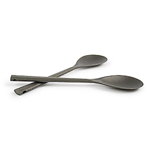 EcoSmart PolyGlass Serving Spoons, Black, Set of 2, Recycled Plastic and Glass, Made in the USA by Architec