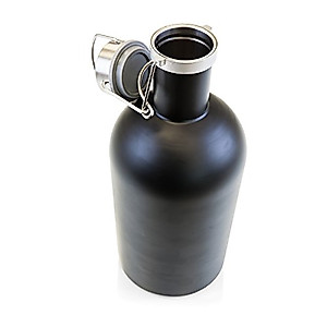 Stainless Steel 64-Ounce Beer Growler by LEGACY - a Picnic Time Brand, Black Matte Finish