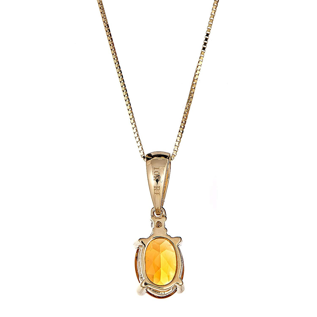 Gin & Grace 10K Yellow Gold Genuine Citrine Diamond (SI1) Pendant Necklace with Gold Chain for Women Jewelry Gifts, Valentine's Day Gift for her.