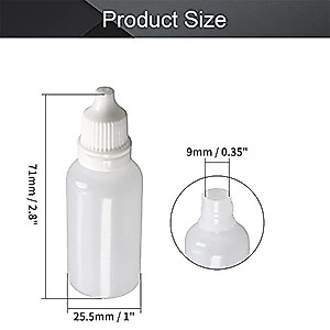 Othmro 0.7oz PE Lab Eye Plastic Dropper Bottles 10pcs, 20ml Squeezable Eye Liquid Dropper Thin Mouth Via of Liquid Sample Seal Storage Bottle with Childproof White Cap