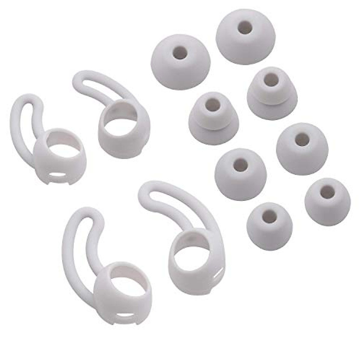 Zotech Replacement Earpads Eartips Earbuds Ear Hooks for Urbeats BeatsX Beats Tour. Soft Wing Tips 2 Size 2 Pairs & Ear Tips 4 Size 4 Pairs (White)