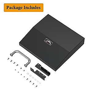 Hard Cover Hood Compatible with Blackstone 17 Inch Tabletop Griddle Front Grease ONLY, with Temperature Gauge and Brackets