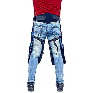 Rekhi International Rekhi 27'' Farrier Apron Chaps,1000 Denier Cordura and Suede Leather Farrier Apron, Farrier Chaps with 4 knife pockets and Nail Magnet in Blue 70Cm, Farrier Apron Chaps for Men