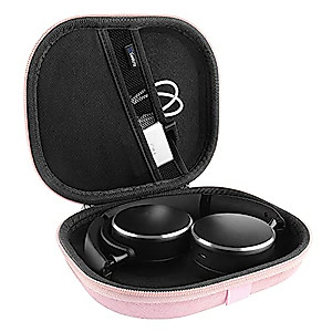 Geekria NOVA Shield Headphones Case Compatible with AKG Y50BT, Y50BTBLK, Y400 Wireless, Y45BT Wireless, N60NC, Y500 Case, Replacement Hard Shell Travel Carrying Bag with Cable Storage (Pink)