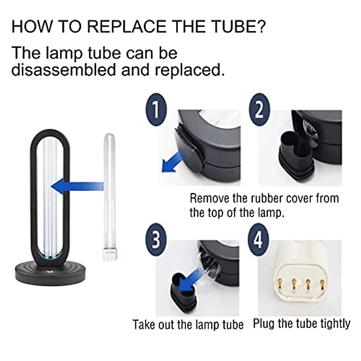 UV Light Tube Ozone Sanitizer Bulb Ultraviolet Lamp Quartz Type 38W