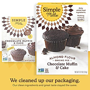 Simple Mills, Baking Mix Variety Pack, Banana Muffin & Bread, Chocolate Muffin & Cake, 3 Count & Almond Flour Baking Mix, Gluten Free Vanilla Cake Mix, Muffin pan ready