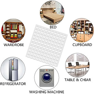 Fu Store Rubber Bumpers Clear Self Adhesive Bumper Noise Dampening Buffer Pads 100PCS 3/8 Inch Protection for Cabinet Door Drawer Wooden Floor-Hemispherical