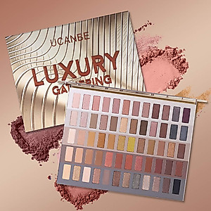 UCANBE Luxury Gathering Neutral Eyeshadow Makeup Palette, Naked Shimmer Matte Metallic Glitter Subtle Eyes Shadow,High Pigmented Nudes Creamy Smokey Pallet Set