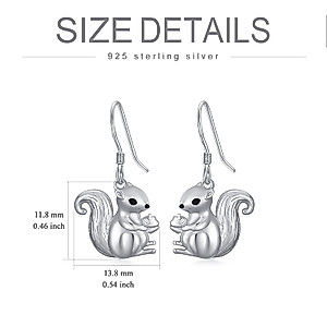 PROESS Frog/Squirrel Earrings Sterling Sliver Frog Jewelry Frog Gift for Women Girl Nickel Free (Squirrel)
