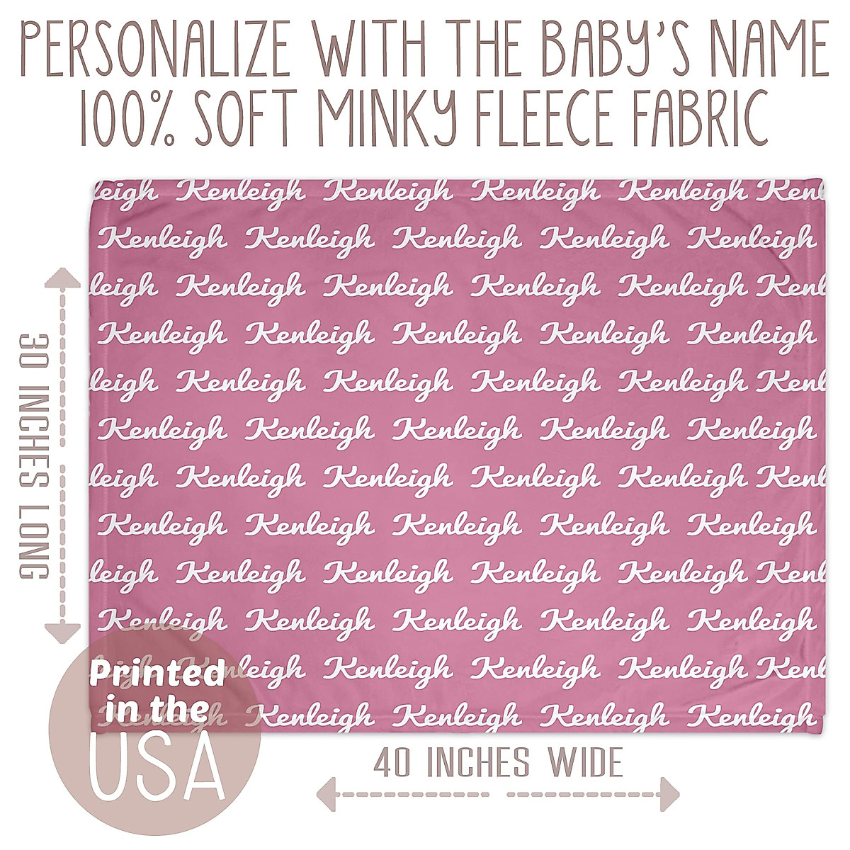 Personalized Custom Name Baby Blankets for Girls with Name - Baby Name Blanket - Personalized Baby Gift (Master Collection)