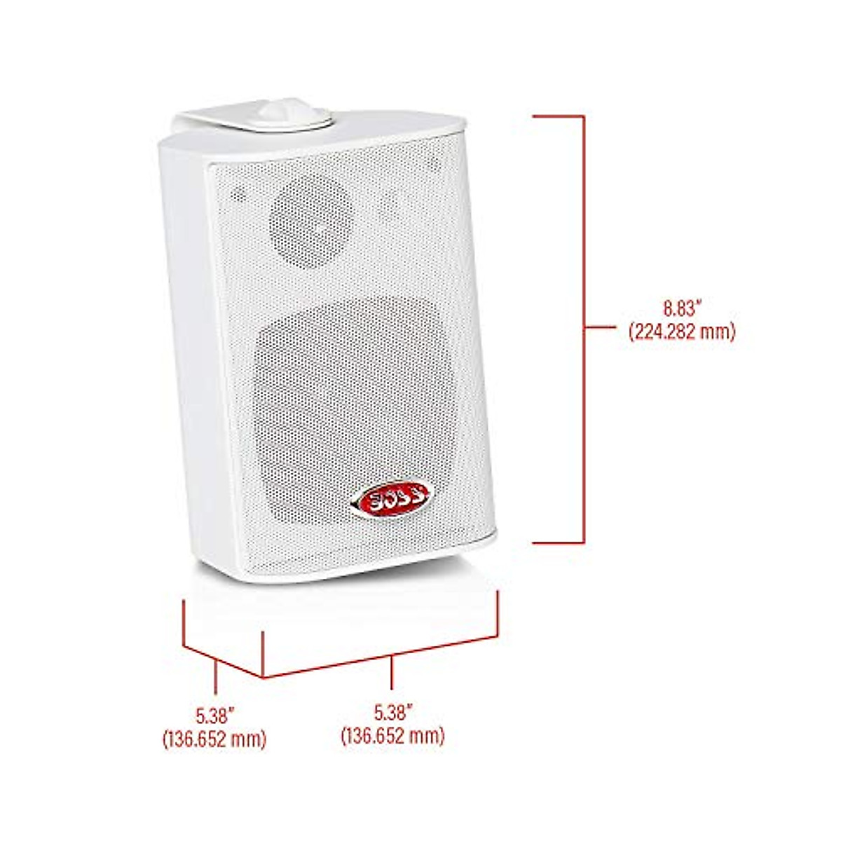 BOSS Audio Systems MGR350B Marine Gauge Receiver - Bluetooth, Digital Media MP3 Player + MR4.3W 200-Watt 3 Way Marine 4-Inch Enclosed System Speakers.