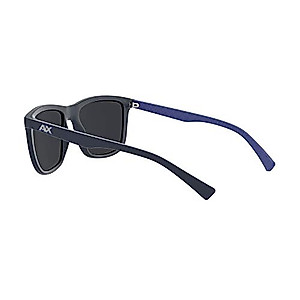 A|X ARMANI EXCHANGE Men's AX4093S Square Sunglasses, Matte Blue/Blue Mirrored/Blue, 56 mm