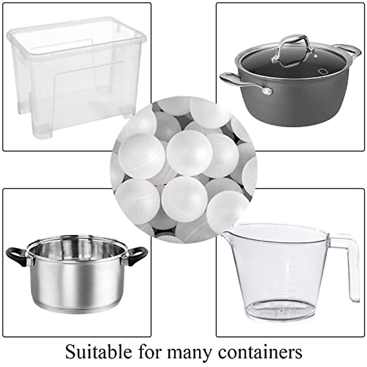 Lawei 300 PCS Sous Vide Cooking Balls, BPA Free 20mm Insulating Balls for Sous Vide, Vacuum Small Balls for Cookers Water Bath Cooking and Sous Vide Container, Reduces Heat Loss & Water Evaporation