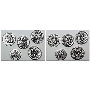 Silver Plated Ancient Greek Coins - Reproduction Tetradrachm - 5 Pieces Set