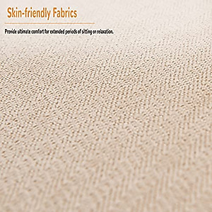 BAMOOLI 72.8'' Loveseat Sofa Couch, Mid Century Modern Linen Fabric Love Seat Sofa, Luxury 2 Seater Couch with Gold Metal Legs & 2 Throw Pillows, Comfy Couch for Living Room, Apartment, Office, Beige